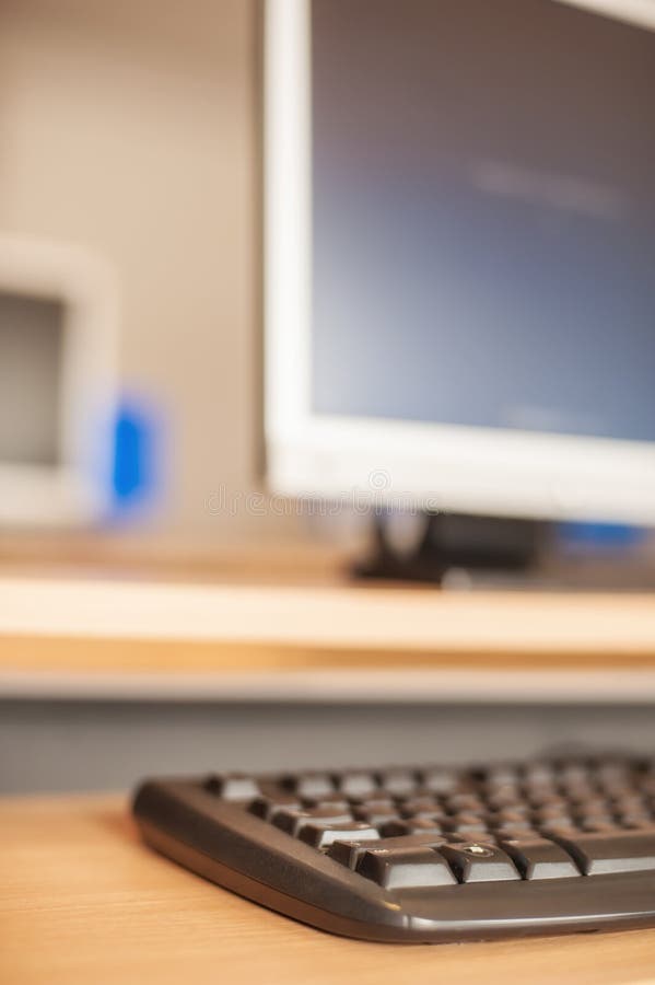 Photo of Row Computers in Classroom or Other Educational Institution ...