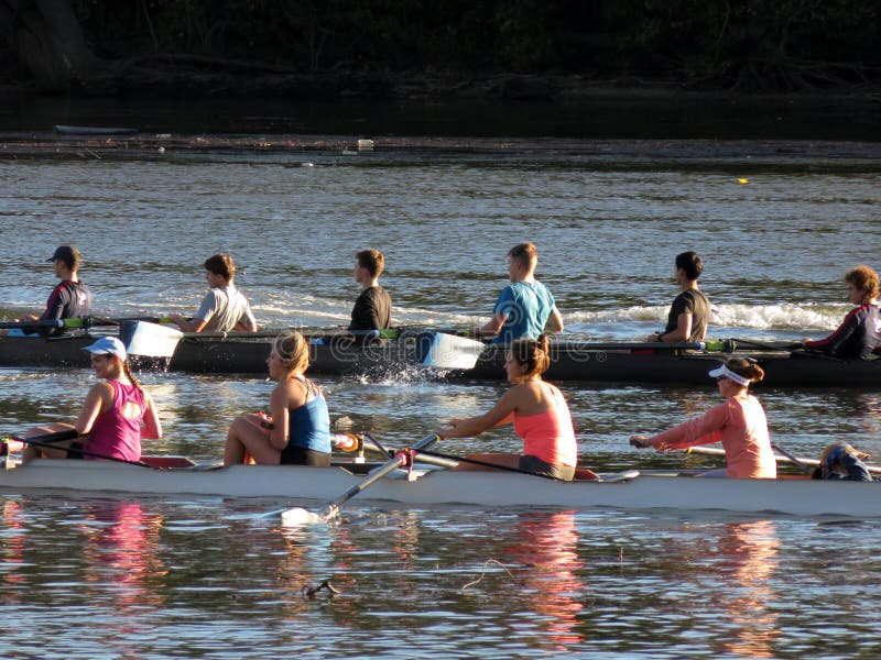 Rowing on the Potomac stock photo. Image of rowing, oars - 3186900