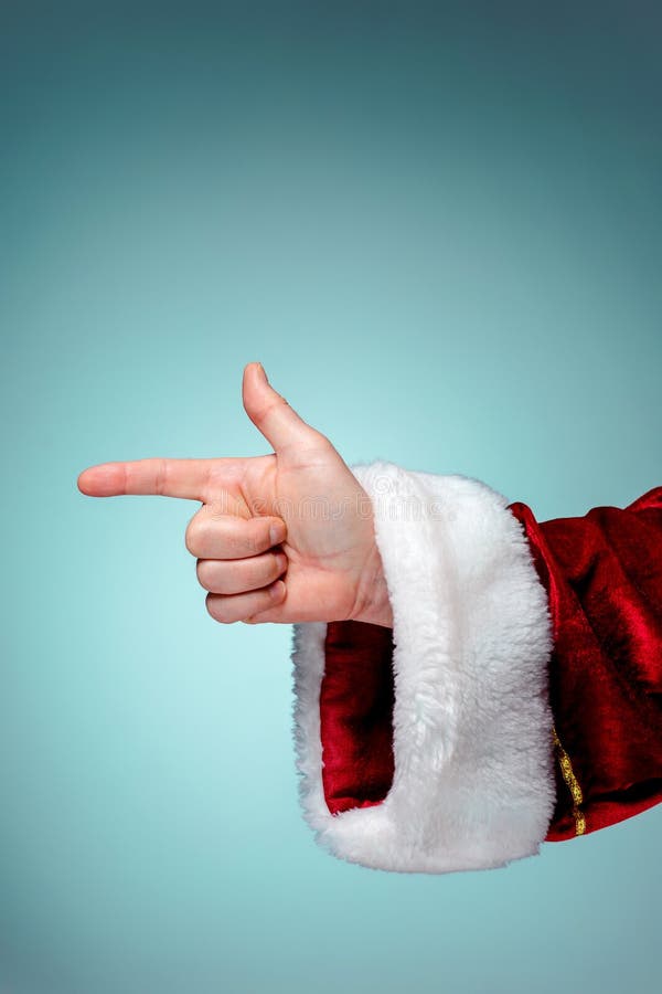 Photo of Santa Claus Hand in Pointing Gesture Stock Photo - Image of ...
