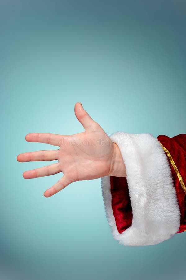 Photo of Santa Claus Hand in Pointing Gesture Stock Image - Image of ...