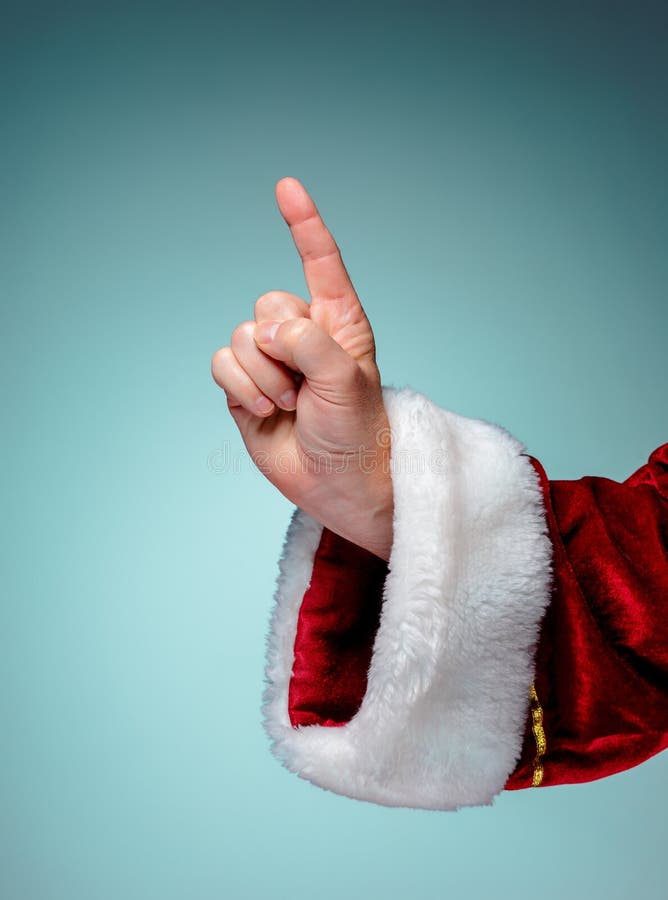 Photo of Santa Claus Hand in Pointing Gesture Stock Photo - Image of ...