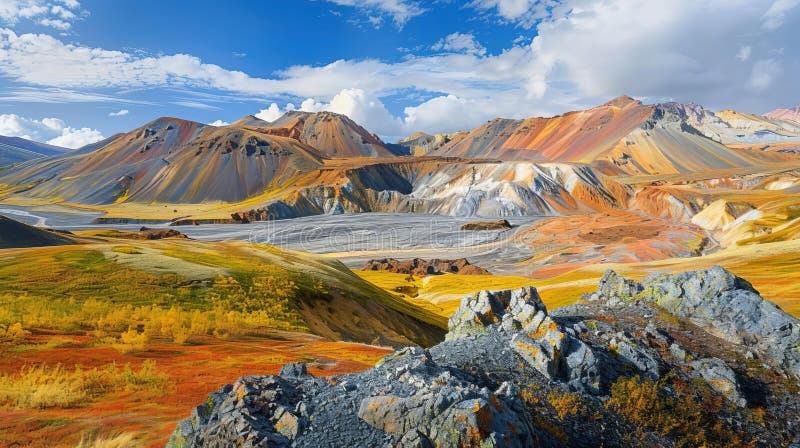 Photo of a Scenic and Colorful View of a Gold Mining Site Stock ...