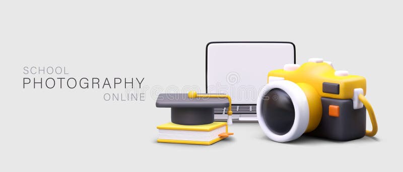 Photo School Online. Courses of Different Complexity Stock Illustration ...