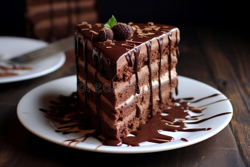 Photo of a Scrumptious Chocolate Cake, Generative Ai Stock Illustration ...