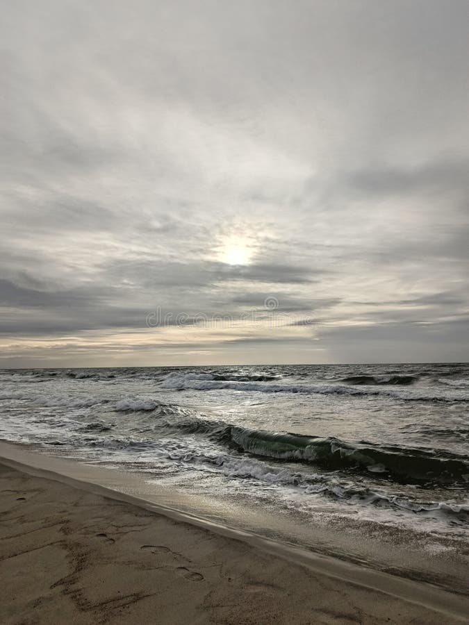 Photo Sea Storm Twilight and Setting Sun, Very Beautiful Stock Image ...