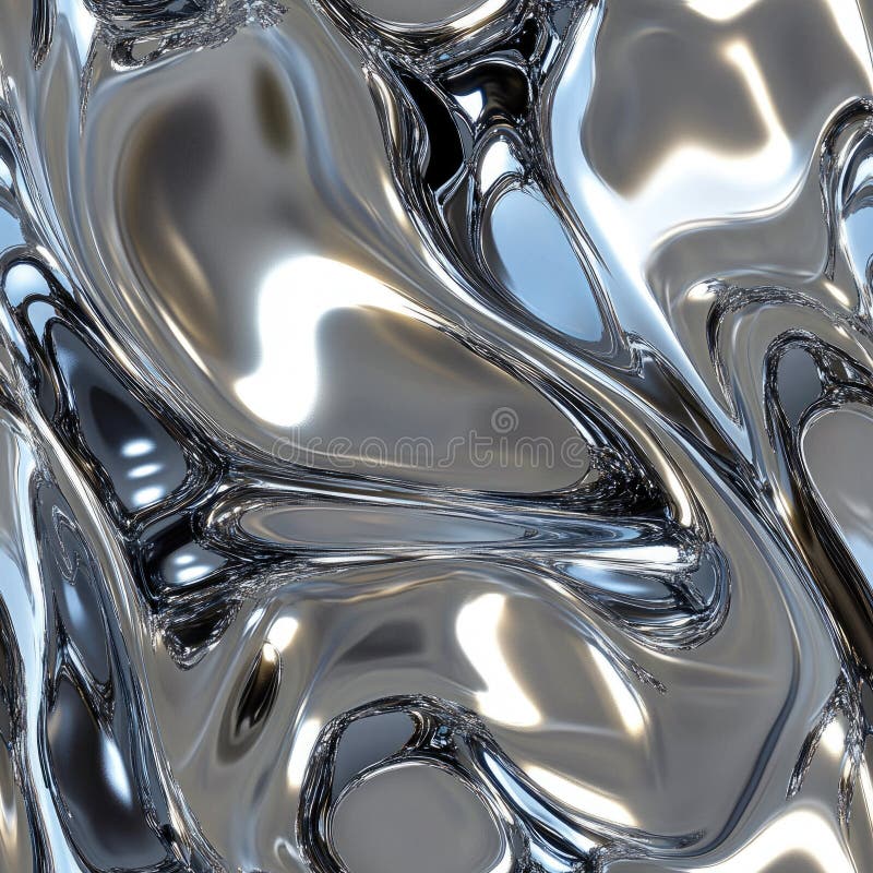 Photo of a Seamless Polished Chrome Texture, Glossy Surface Stock Photo ...