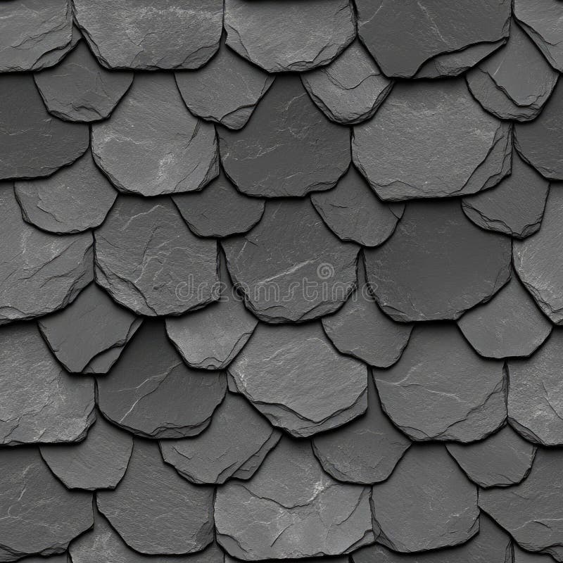 Photo of a Seamless Roof Tile Texture with Overlapping Slate Tiles ...