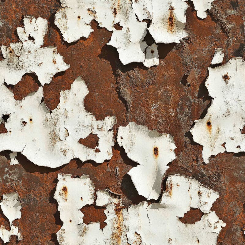 Photo of a Seamless Rusty Metal Texture with Peeling White Paint Stock ...
