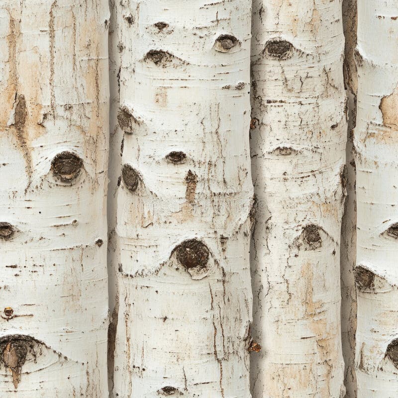 Photo of a Seamless Texture of Aspen Bark, Light-colored with Dark ...