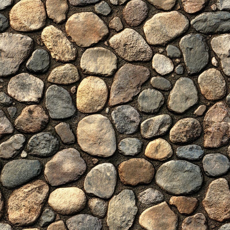 Photo of a Seamless Texture of Cobblestone Stock Image - Image of ...