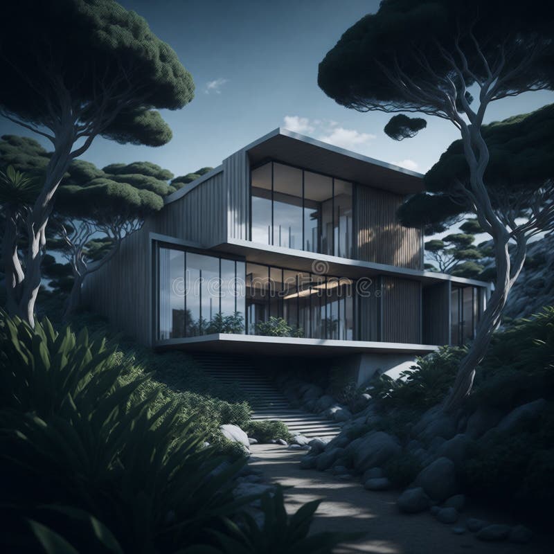 Ai Generated a Secluded House Surrounded by Lush Greenery Stock ...