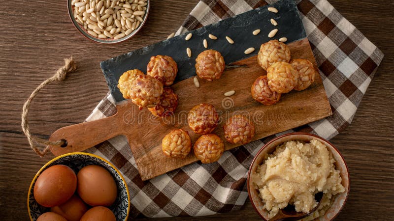 Till Life of Typical Catalan Sweets, Called Panellets Made of Marzipan ...