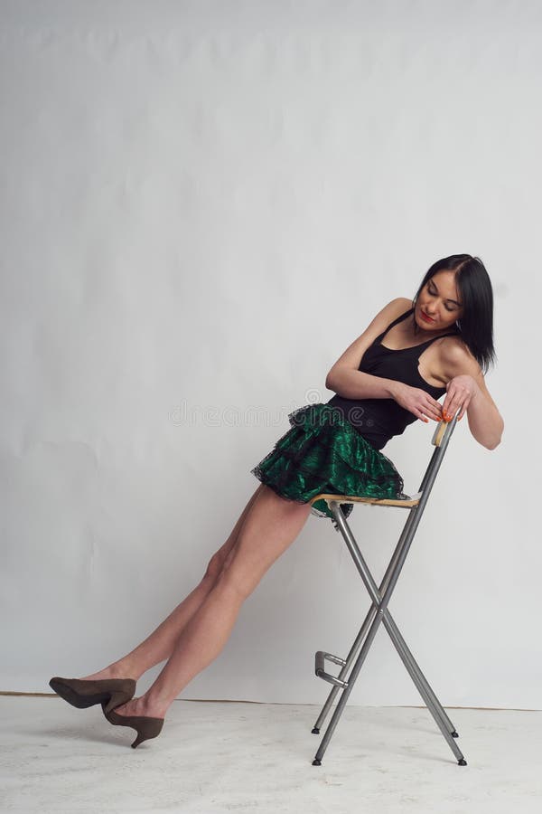 Photo Session in the Studio. White Woman As a Model Stock Photo - Image ...