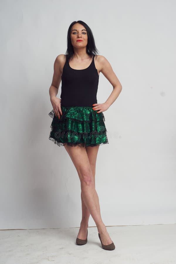 Photo Session in the Studio. White Woman As a Model Stock Image - Image ...