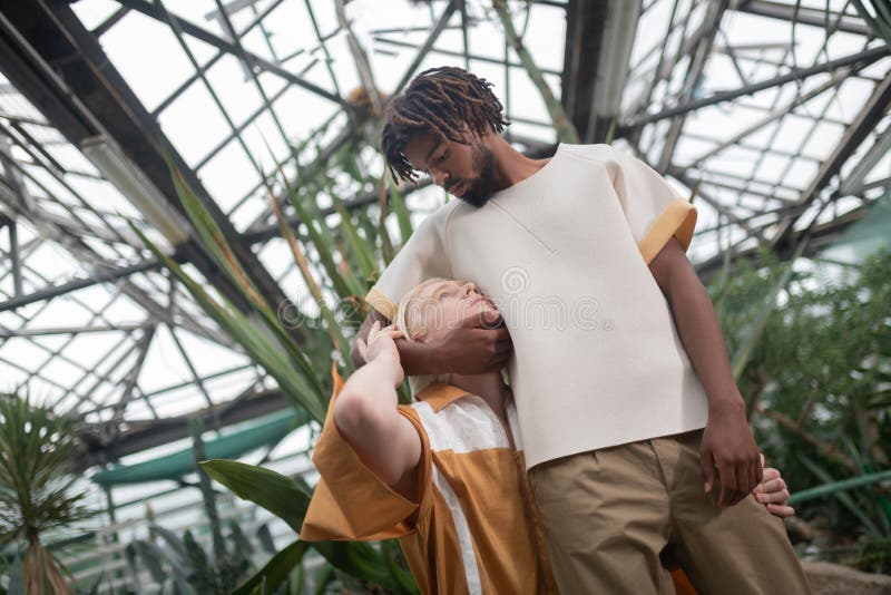 Two Male Models Participating in Photo Session Together Stock Image ...