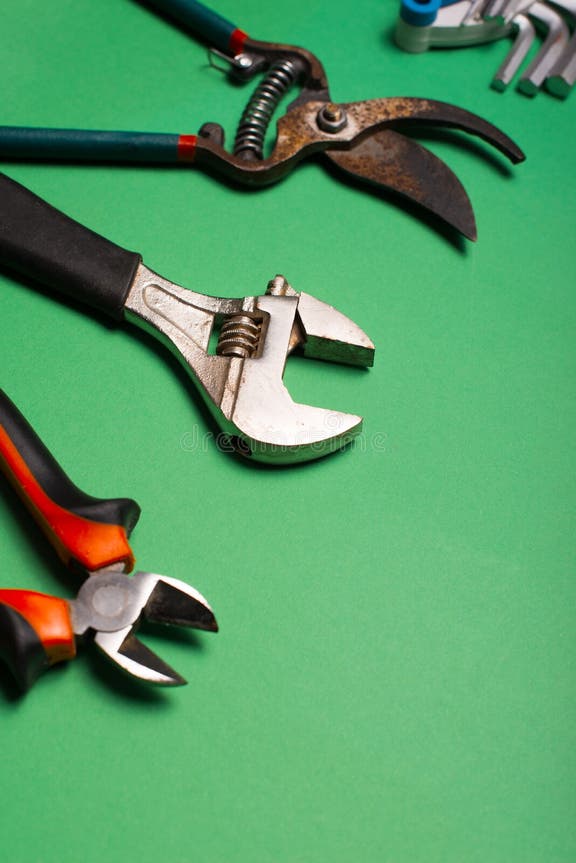 Photo Set of Different Tools for Engineering and Repairing Concept ...