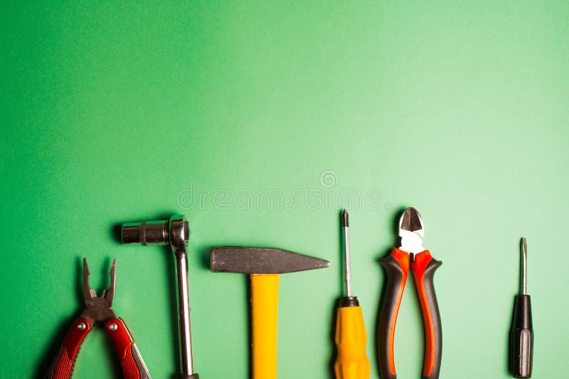 Photo Set of Different Tools for Engineering and Repairing Concept ...
