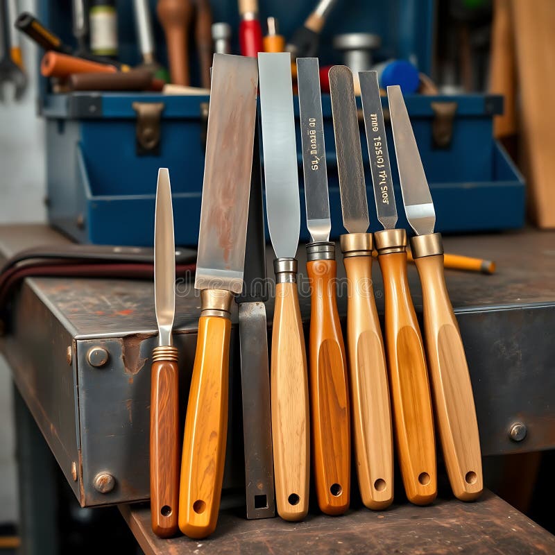 A Photo of a Set of Files and Rasps Leaning Against a Steel Workbench ...