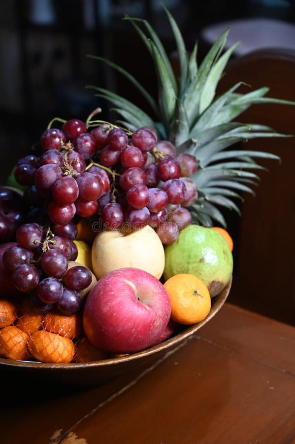 Set of Fruits on a table stock photo. Image of year - 300981458