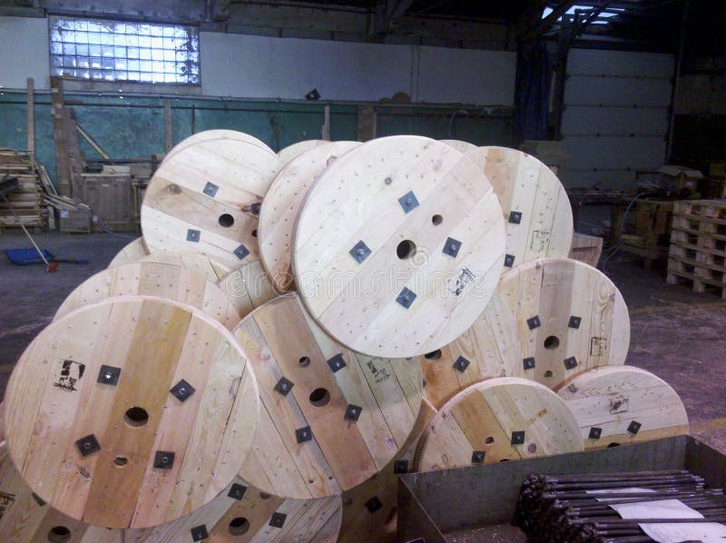 Cable Spools stock photo. Image of factory, cable, facility - 13572874