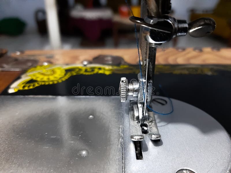 Close-up View of Sewing Needle Stock Image - Image of process, closeup ...