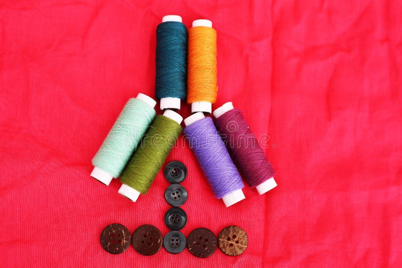 Photo of Sewing Thread and Button Stock Image - Image of fashion ...