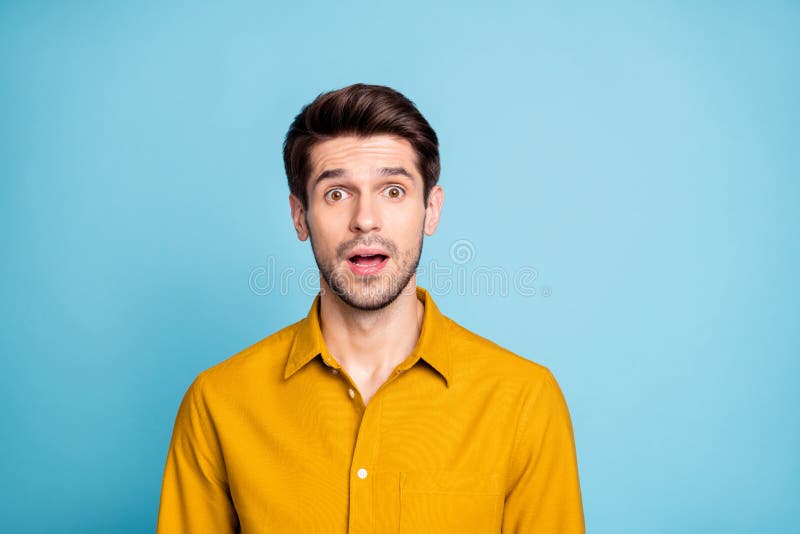 Photo Of Shocked Amazed Handsome Attractive Guy In Formalwear Learning
