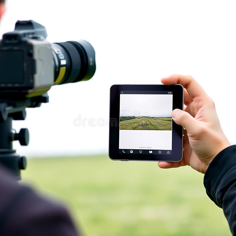 A Photo Shoot with a Photographer Using a Camera and a Tablet To ...