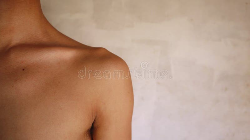 Photo of the Shoulder and Chest Area of a Thin Man Stock Photo - Image ...