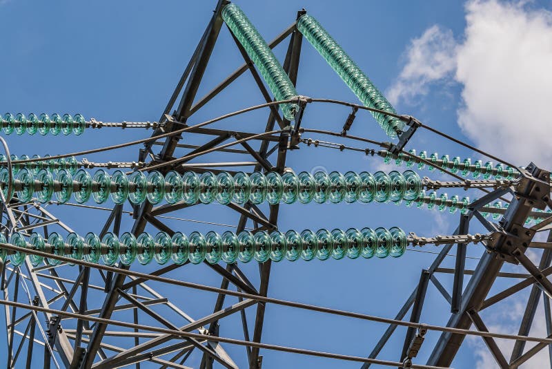 Elements of a High-voltage Power Line with a Voltage of 330,000 Stock ...