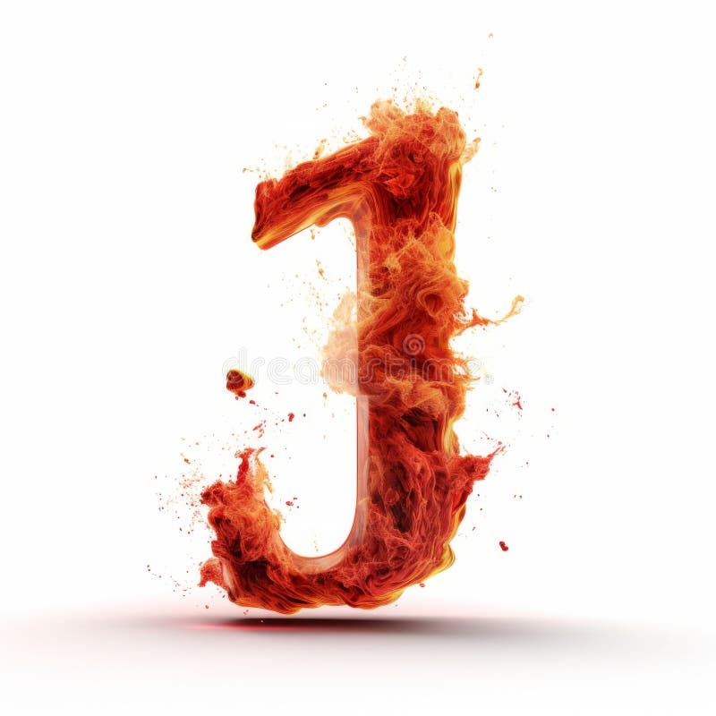 Explosive Pigmentation: the Fiery Creation of the Letter J Stock ...