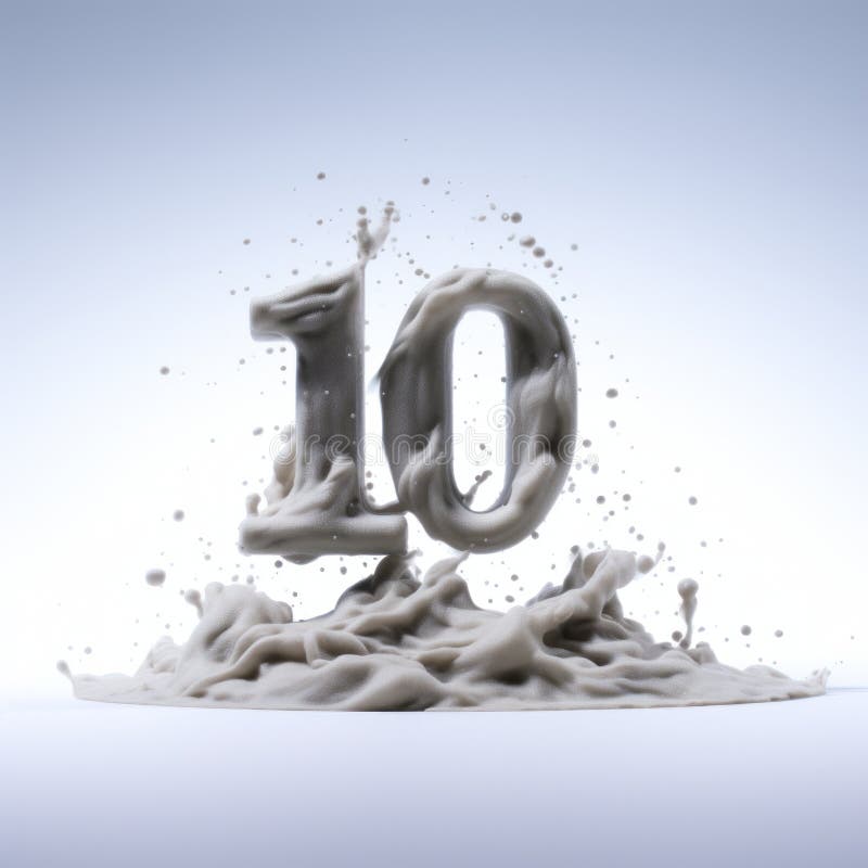 White Number Ten in a Splash: a Cinematic Rendering Inspired by ...