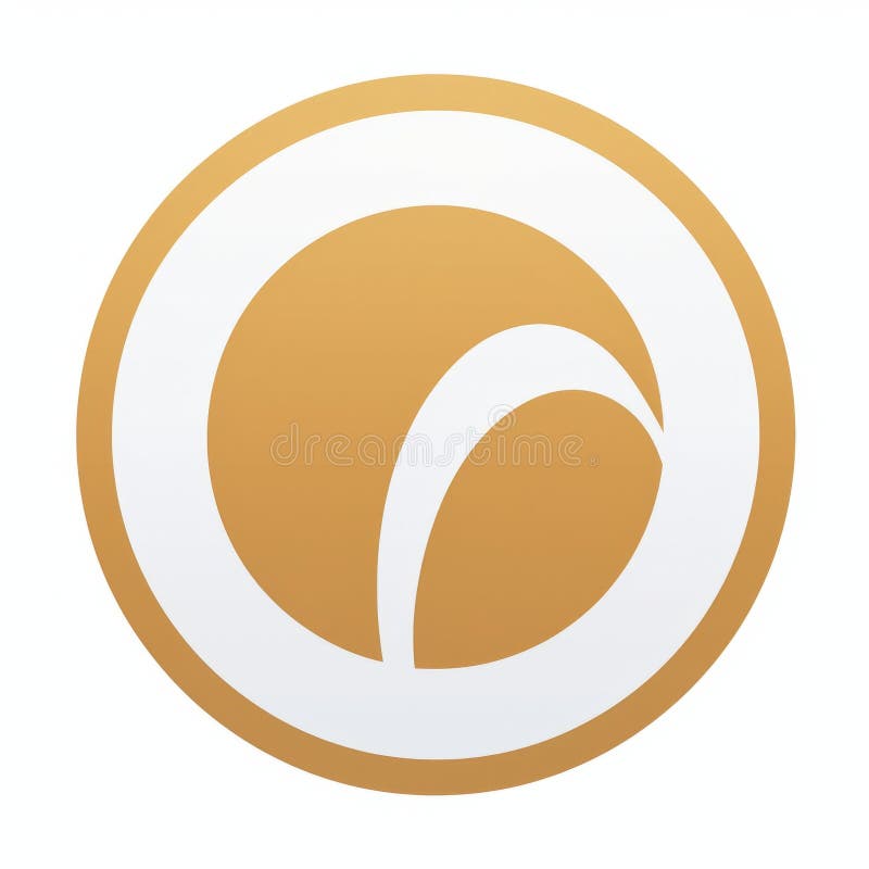 Trending Desertwave Logo: Streamlined White and Gold Circle Icon Stock ...