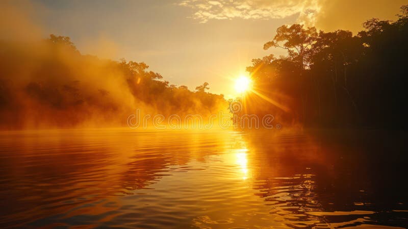Natural Beauty of the Amazon Rainforest in the Morning Stock ...