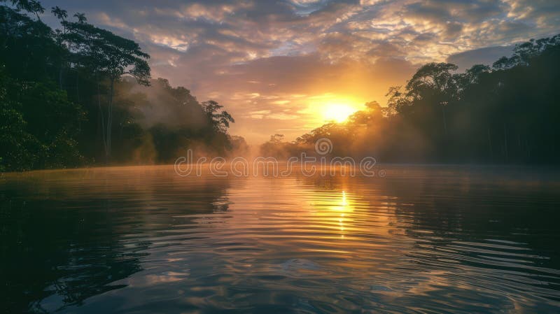 Natural Beauty of the Amazon Rainforest in the Morning Stock ...