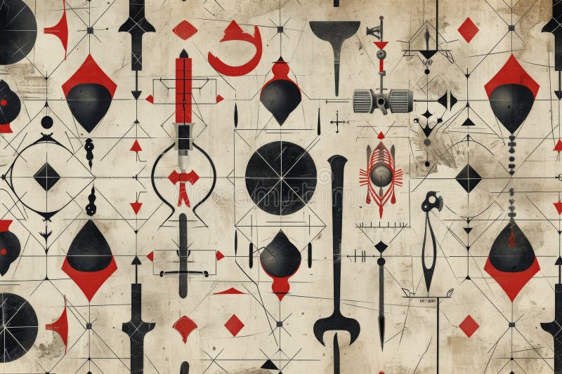 This Photo Showcases a Painting Filled with an Array of Diverse Shapes ...