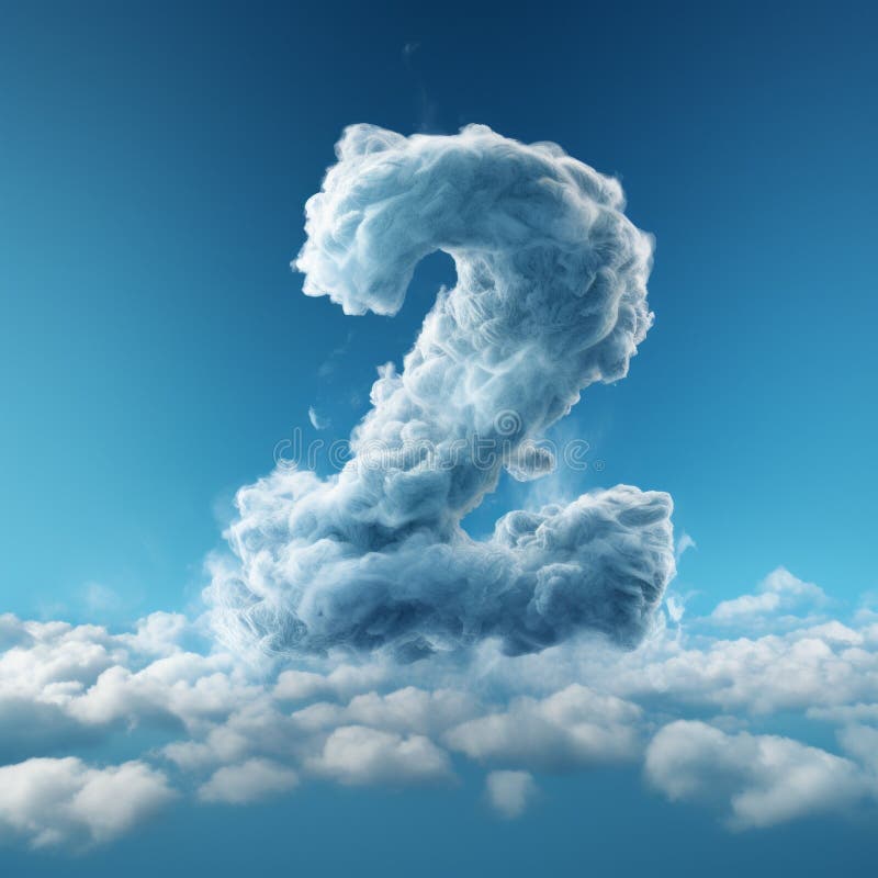 Surrealistic Number Two Shaped Clouds in Vibrant Blue Sky Stock ...