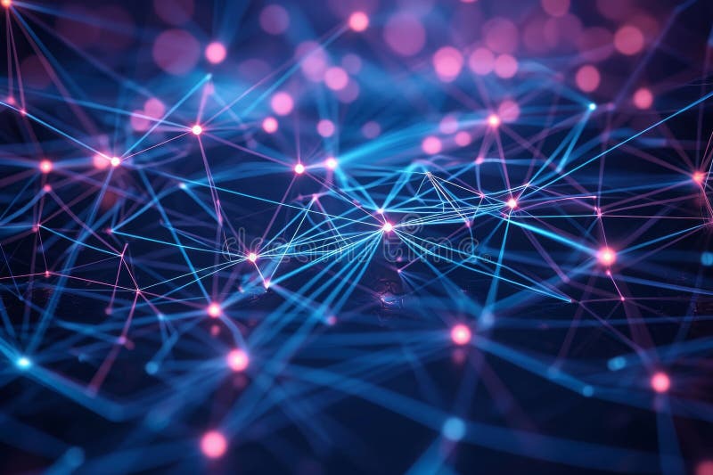 This Photo Showcases a Vibrant Blue and Pink Background Featuring Intersecting Lines and ...