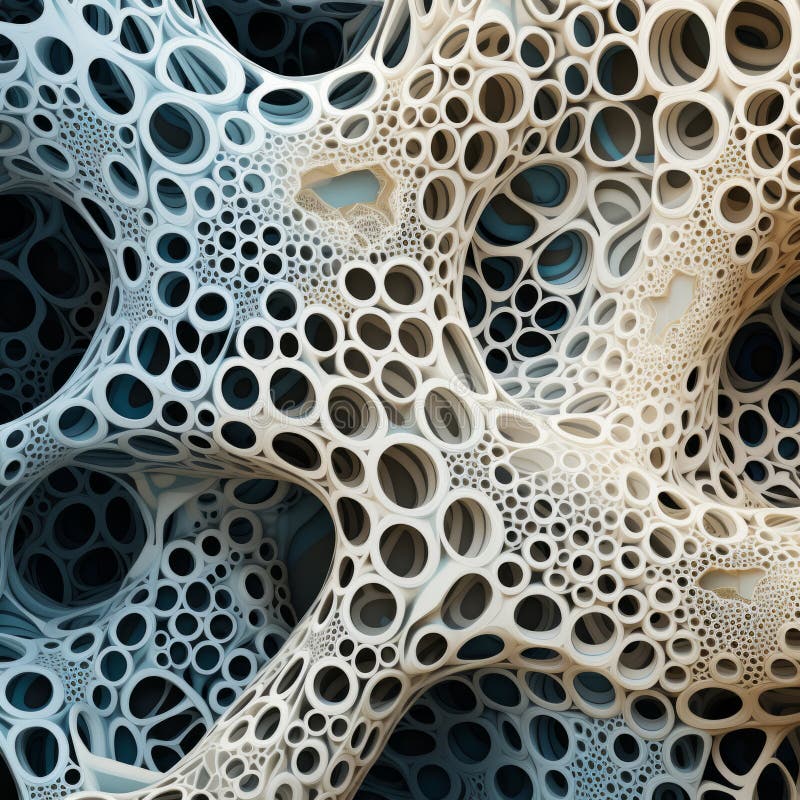 Futuristic Organic Paper Sculpture with Cellular Formations Stock ...