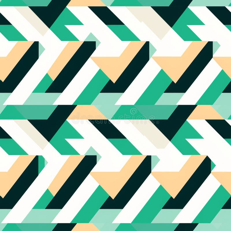 Geometric Pattern in Dark Teal and Orange: a Modern Constructivist ...