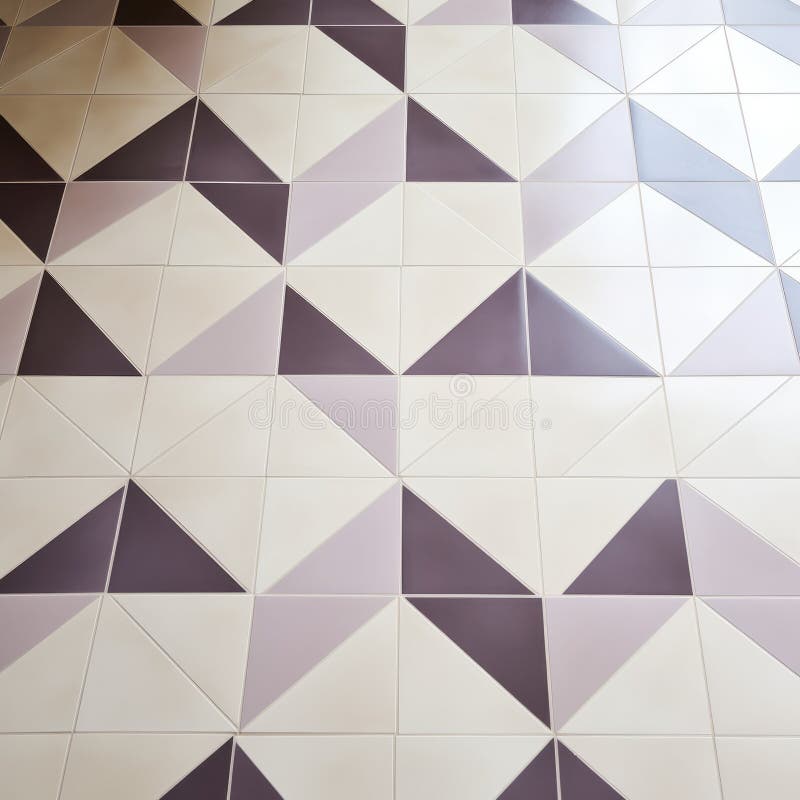 Brown Floor with Blue Triangles Ceramic Mosaic in Dark White and Dark ...