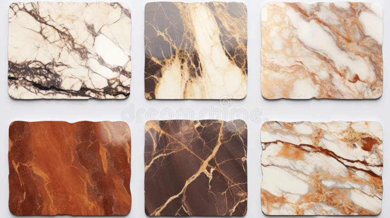 Vintage Cut-and-paste Marble Plates in Various Shapes and Colors Stock ...