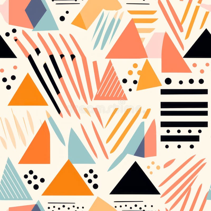 Dynamic Brushstroke: Abstract Pattern with Triangles, Stripes, and ...