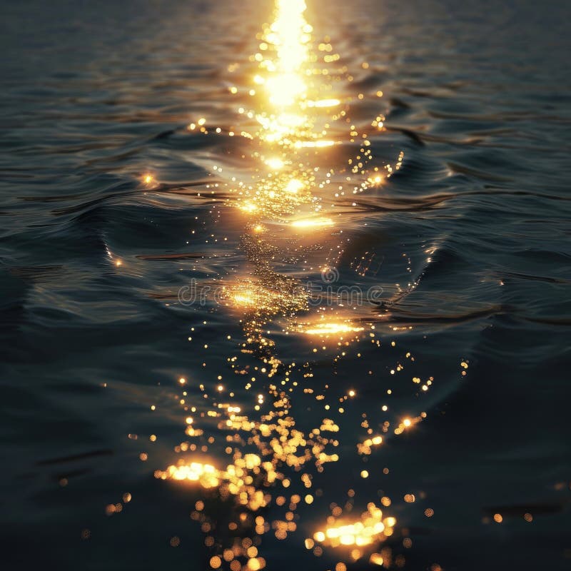 Blurry Sun Reflection on Water Stock Illustration - Illustration of ...