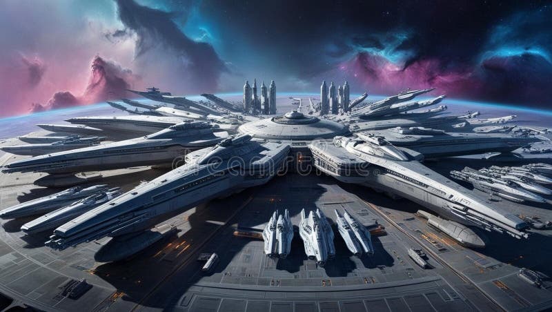 The Photo Shows an Advanced Space Station Designed with Innovative ...