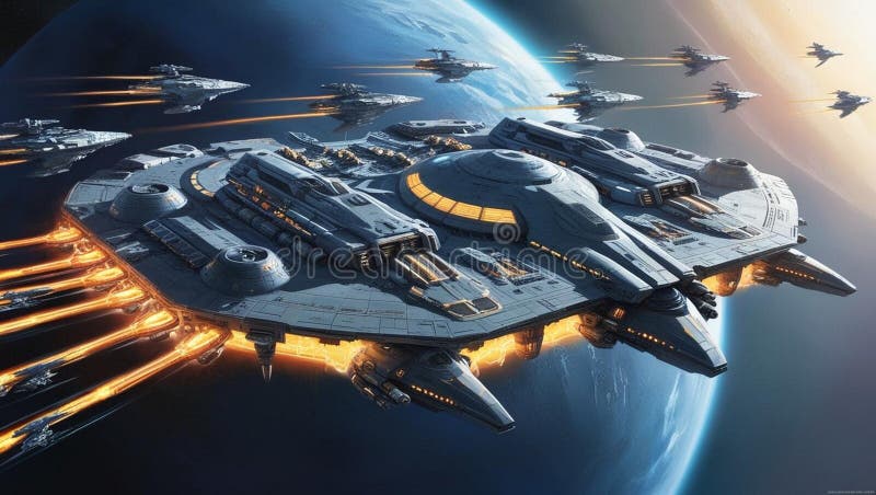 The Photo Shows an Advanced Space Station Designed with Innovative ...