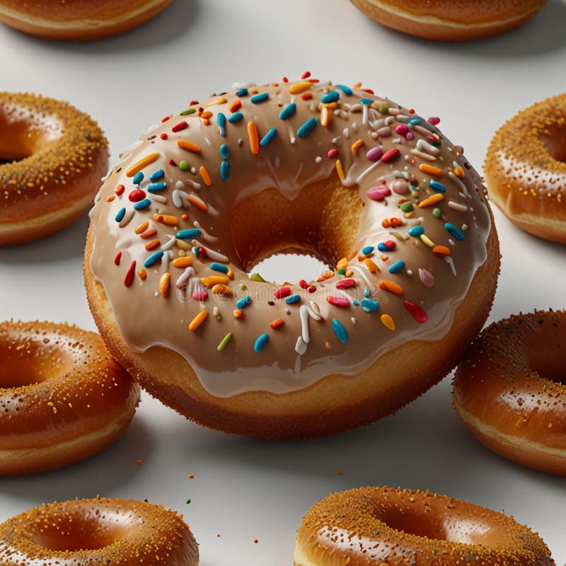 Chocolate Donuts with Colorful Sprinkles Stock Photo - Image of covers ...