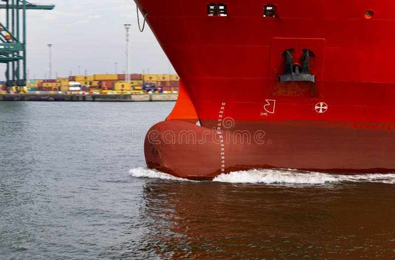Bow of ship stock image. Image of waves, speed, anchor - 210137383