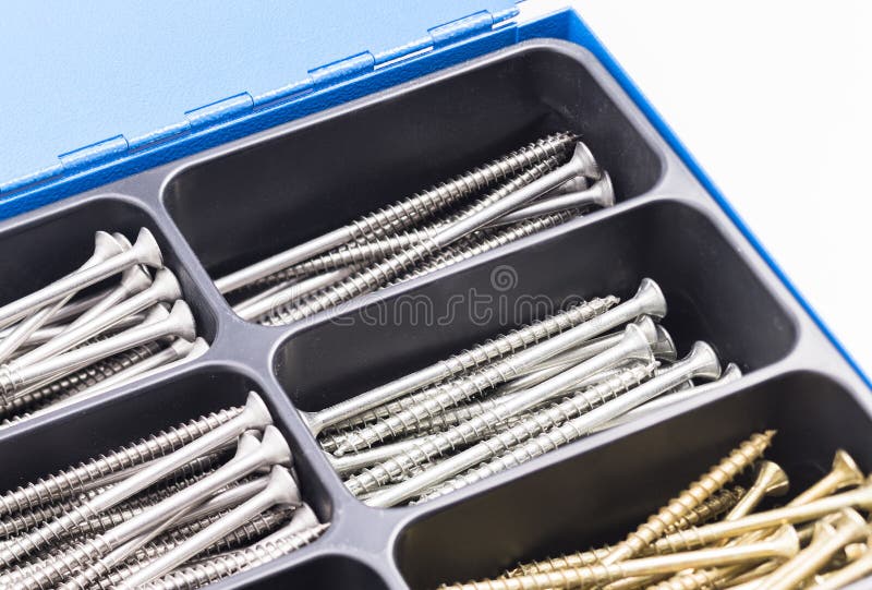 Box of srews stock image. Image of industry, screwdriver - 135734015