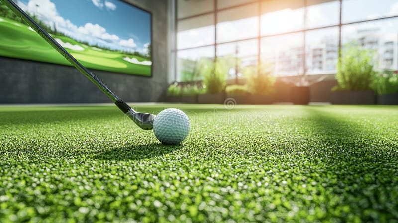 This Photo Shows a Close-up of a Golf Ball and Putter on a Screen ...